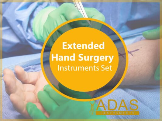 Extended Hand Surgery Instruments Set | 12-Piece Kit